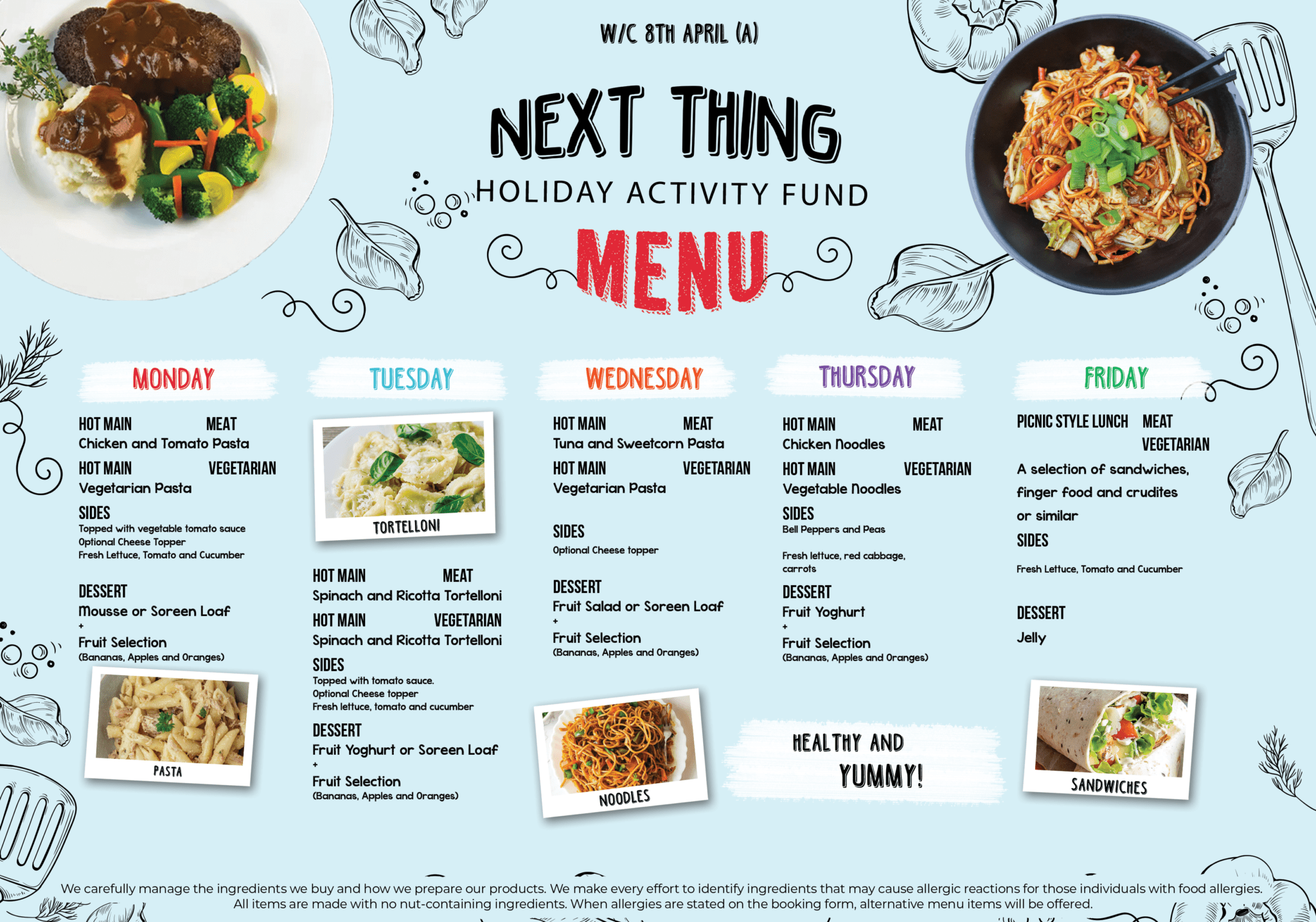 HAF FOOD MENU EASTER - Next Thing Education